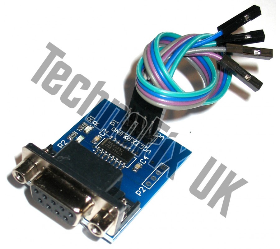 DB9F RS232 to TTL level converter module (Raspberry Pi WRT54g PIC AVR Arduino) - TechnoFix UK